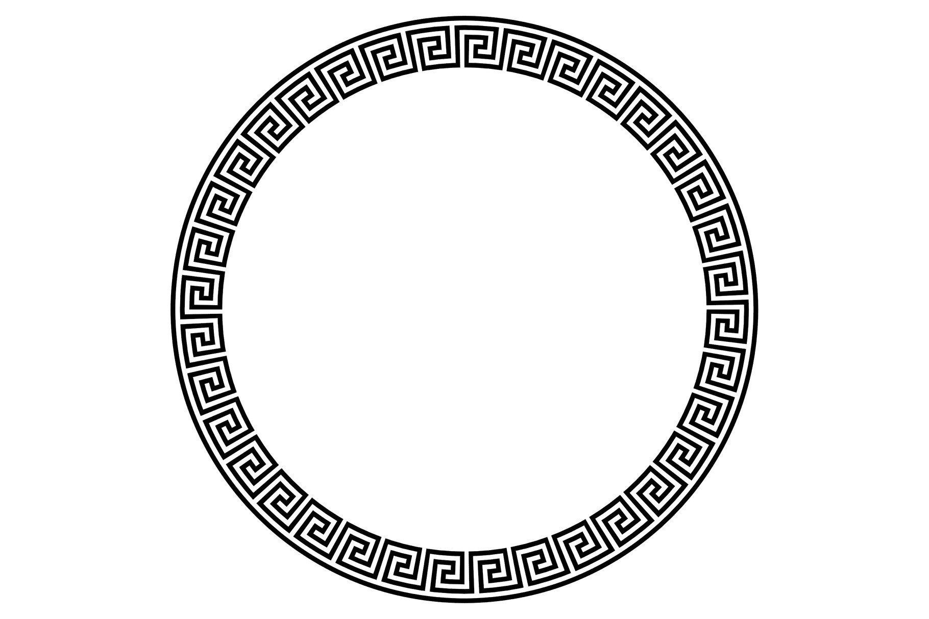 Greek key round frame. Typical | Textures ~ Creative Market