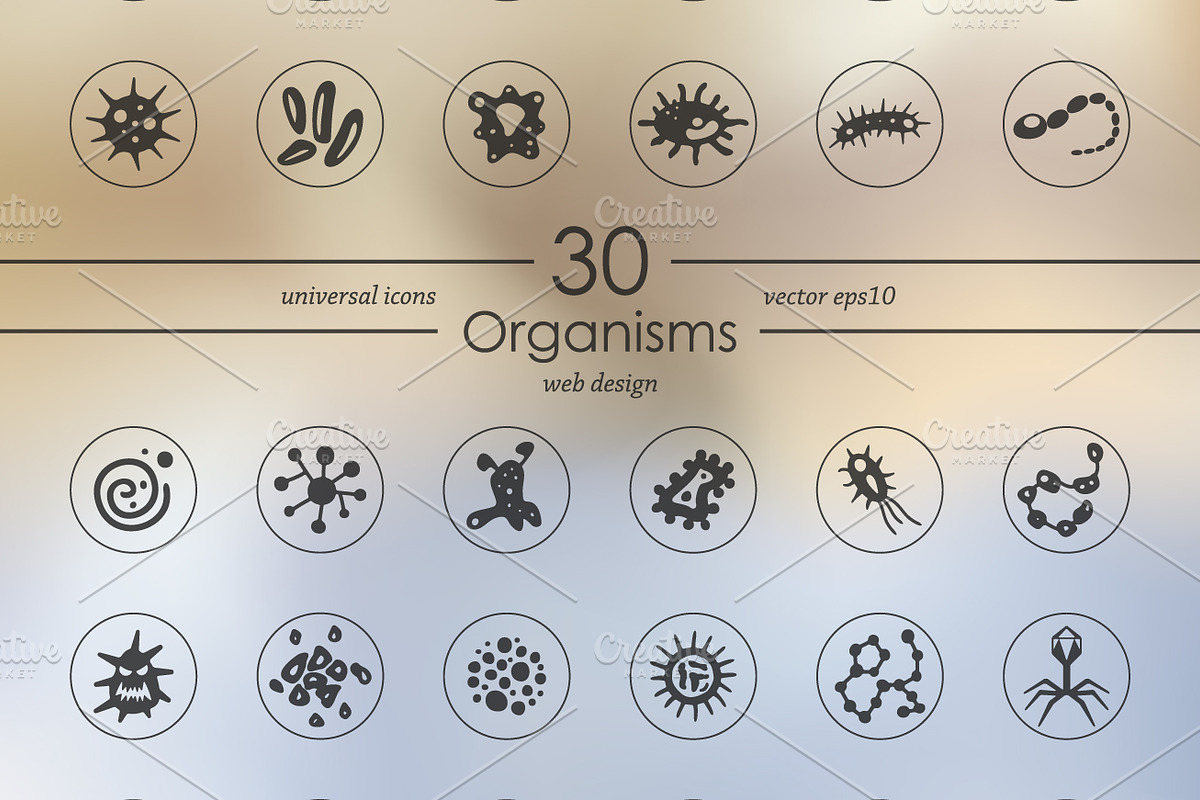 Set of organisms icons, an Icon by Palau