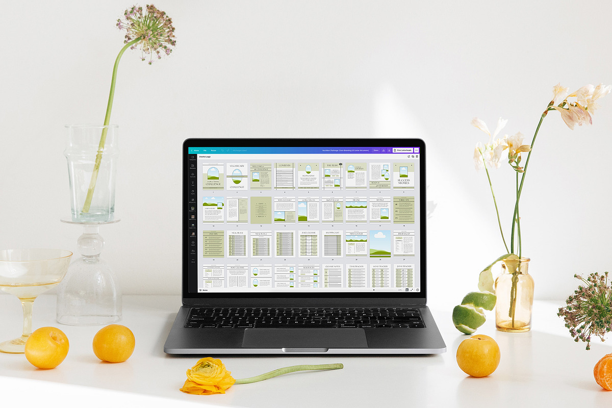 Nutrition Challenge + Health Program template for Canva for coaches and ...