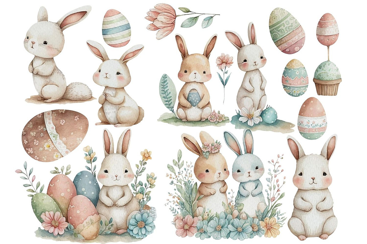 Easter Friends Clipart Collection, a Graphic by JBArt Clipart