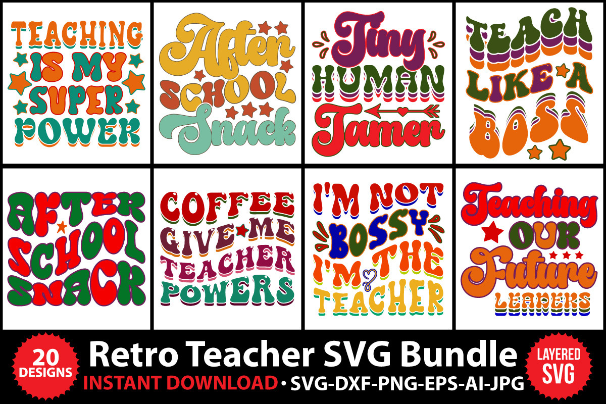 Retro Teacher SVG Bundle, Retro SVG, an Object Graphic by DesignRaw ...