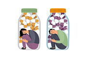 Depresed people with drugs, an Object Graphic by Stock-Smart-Start