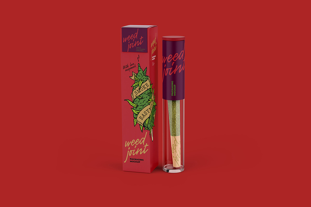 Weed Joint Pre-Roll Mockup - 5 PSD, a Product Mockup by easymock 2