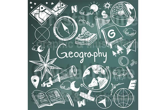 Geography subject blackboard doodle, a Background Graphic by Crytal ...