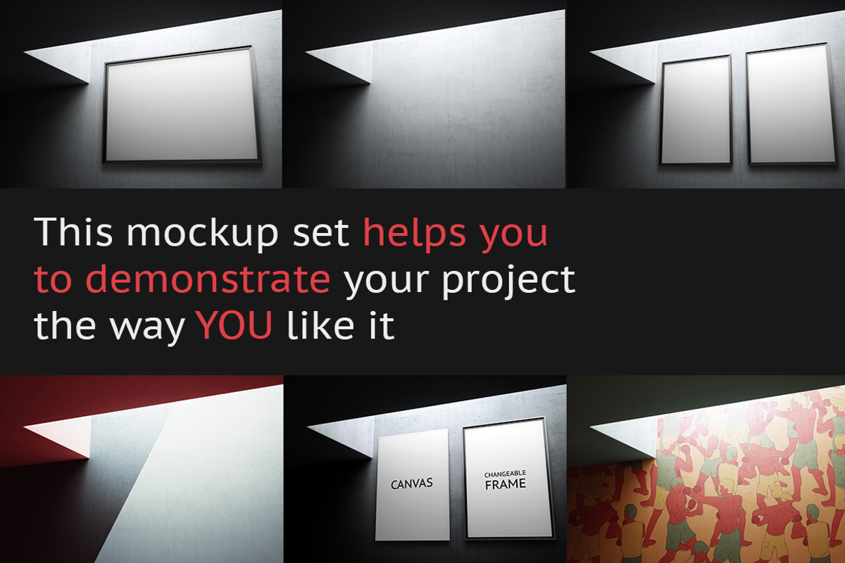 6 Fully Changeable Poster Mockups, a Print Template by As Good As Possible