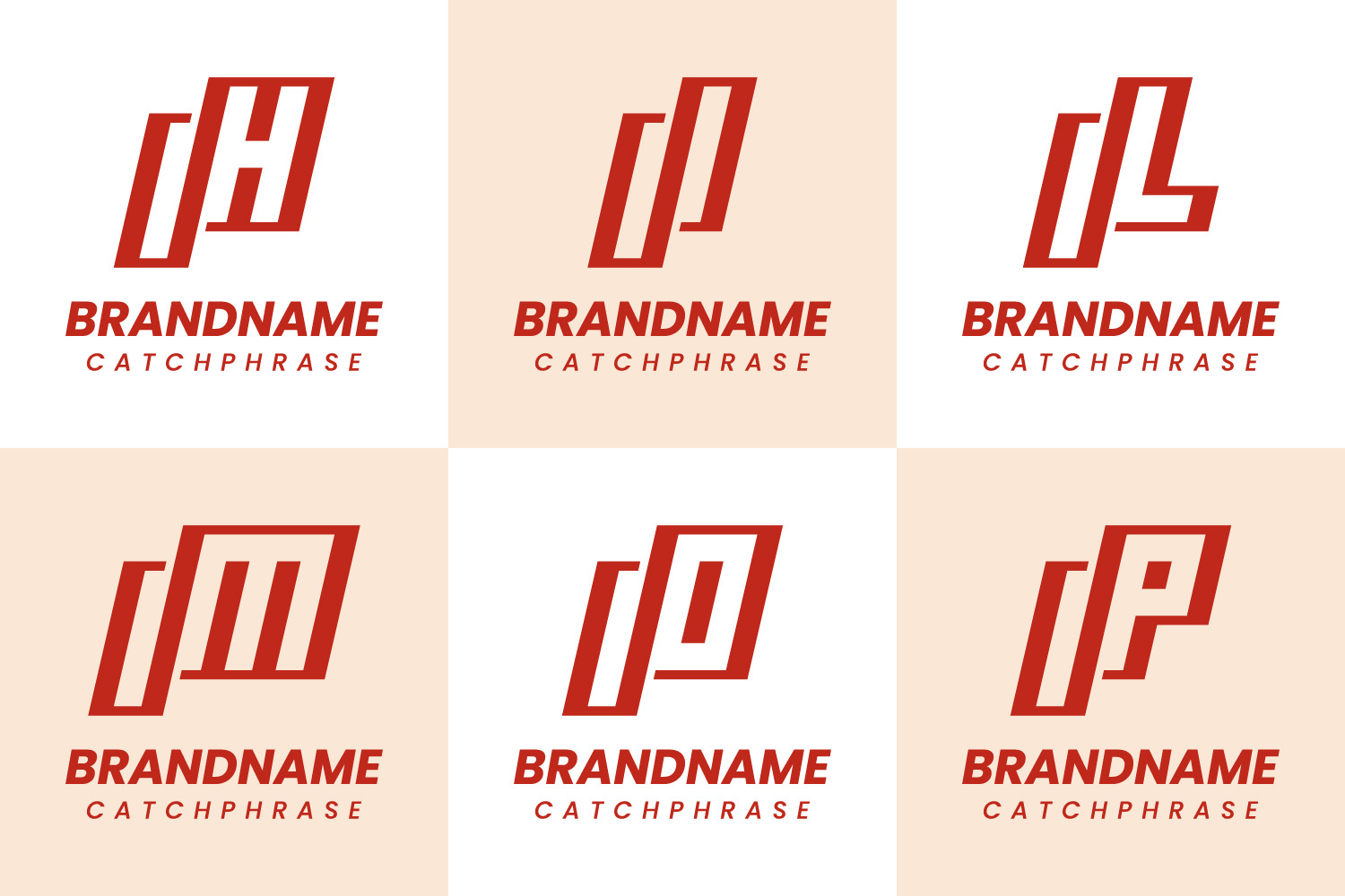 Letters IH II IL IM IO IP Logo Set