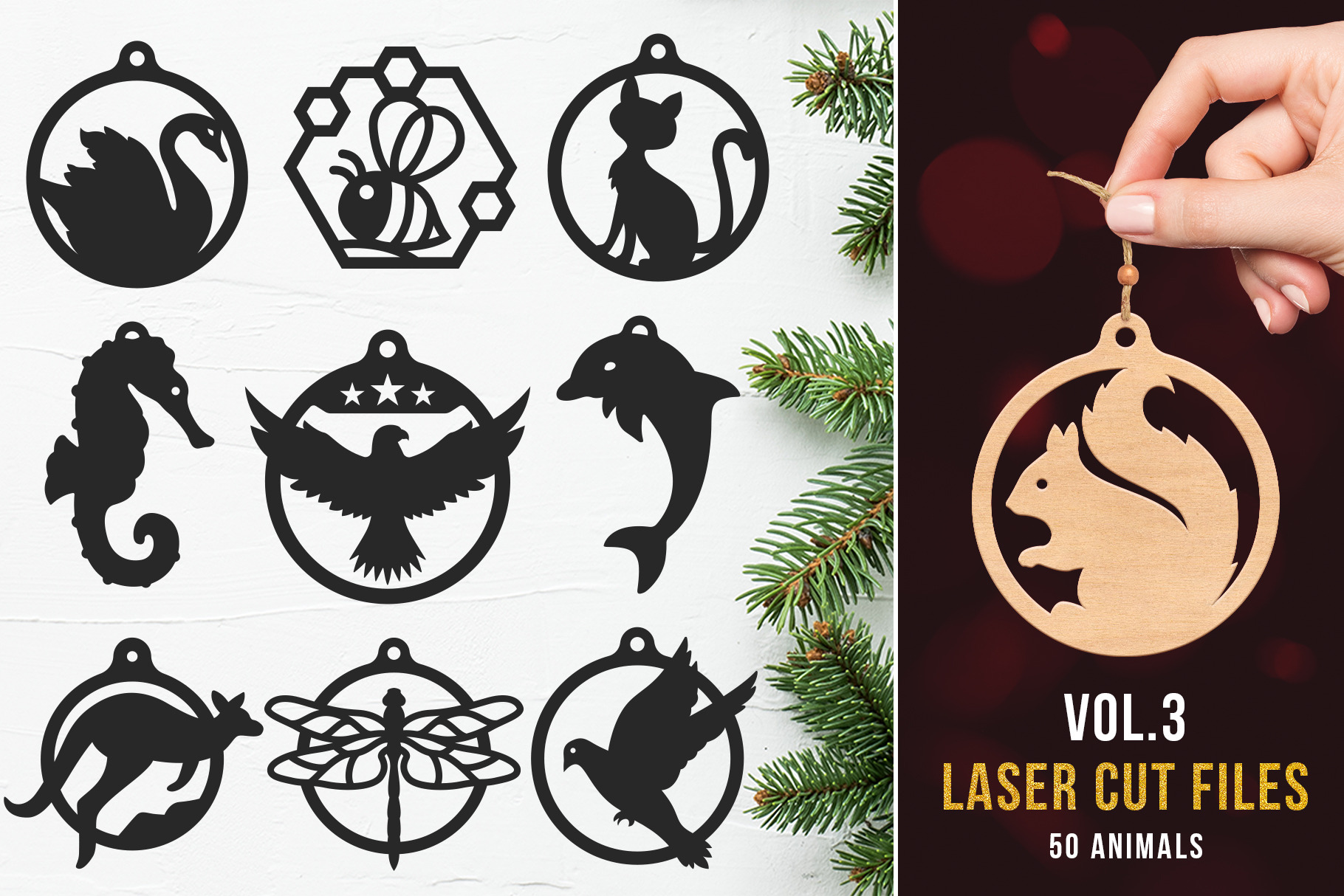 Laser Cut Files Vol.3 - 50 Animals, an Animal Illustration by pixaroma ...