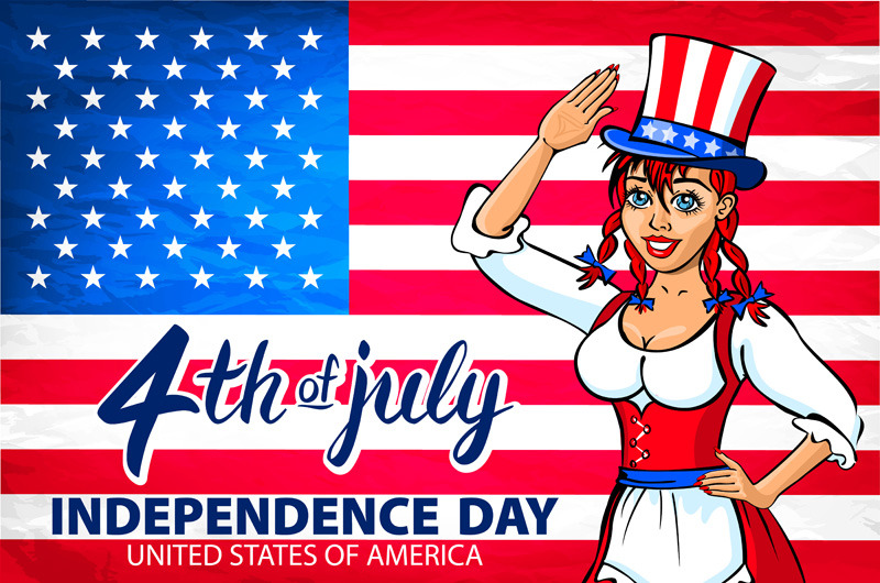 Independence Day 4th July USA girl, a Background Graphic by Rommeo79