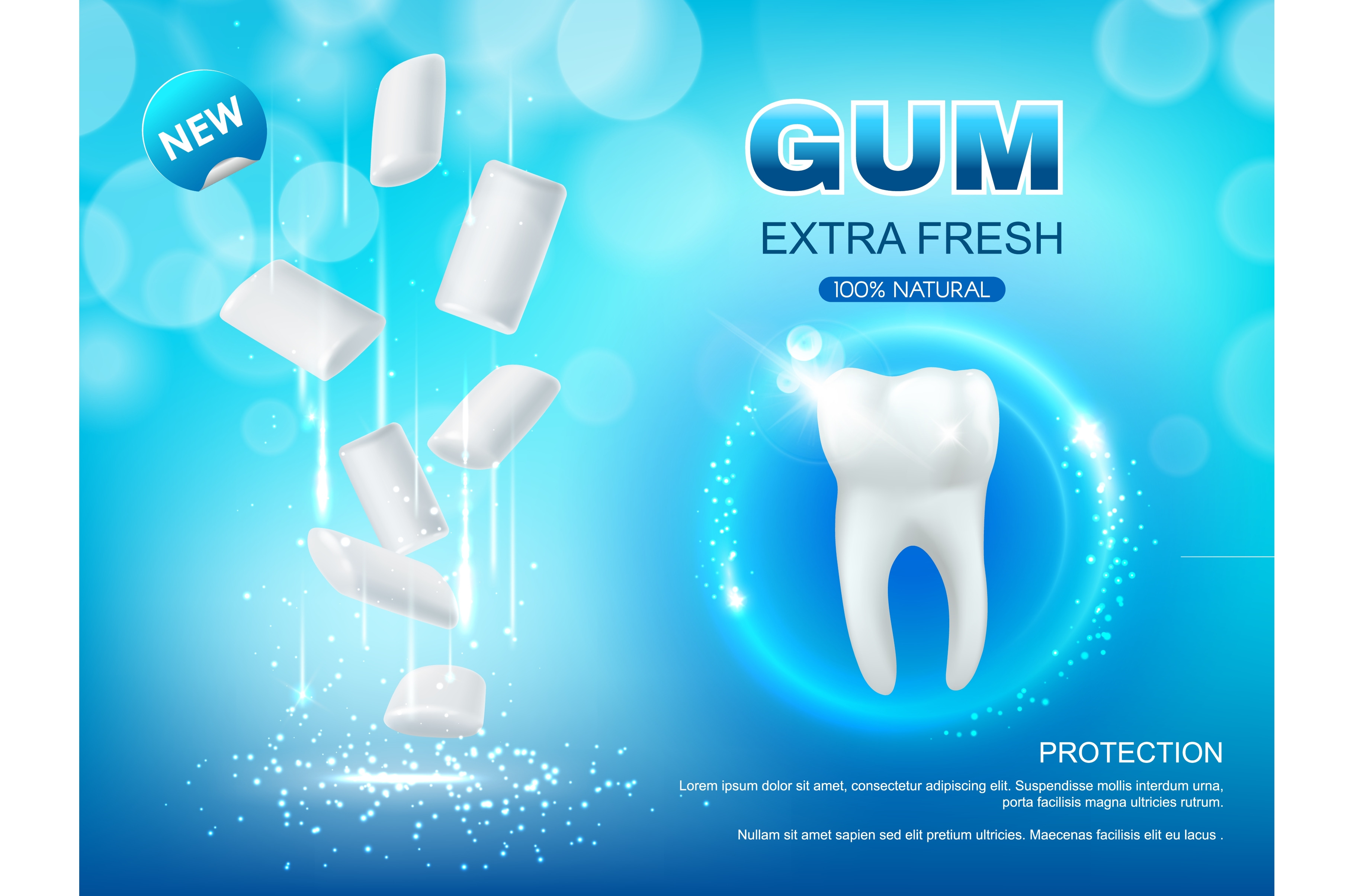 Extra chewing gum, dental hygiene, a Healthcare Illustration by Vector ...