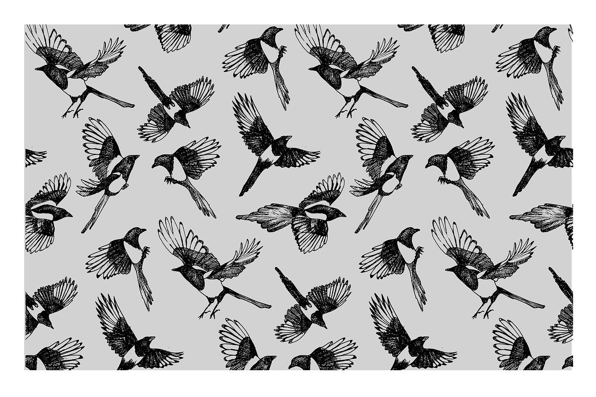Magpie Pattern, a Pattern Graphic by Alyssa Can Draw | Creative Market
