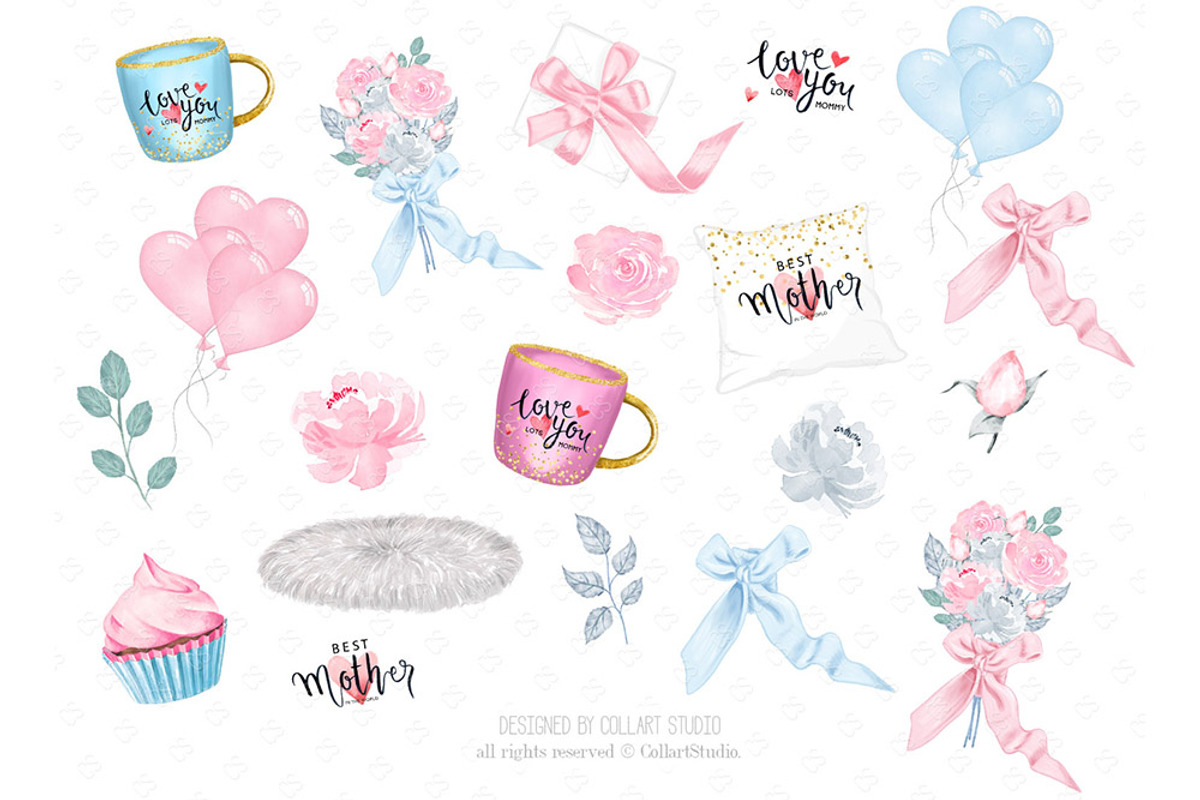 Mother's Day Clip Art, Mother Child, an Illustration by Collart Studio