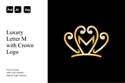 Luxury Letter M with Crown Logo