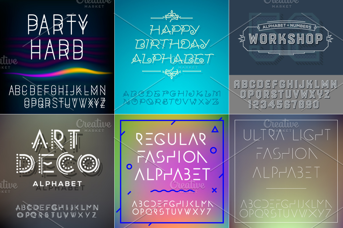 Big Bundle Alphabet & Numbers, a Symbol Font by PREMIUMVECTOR