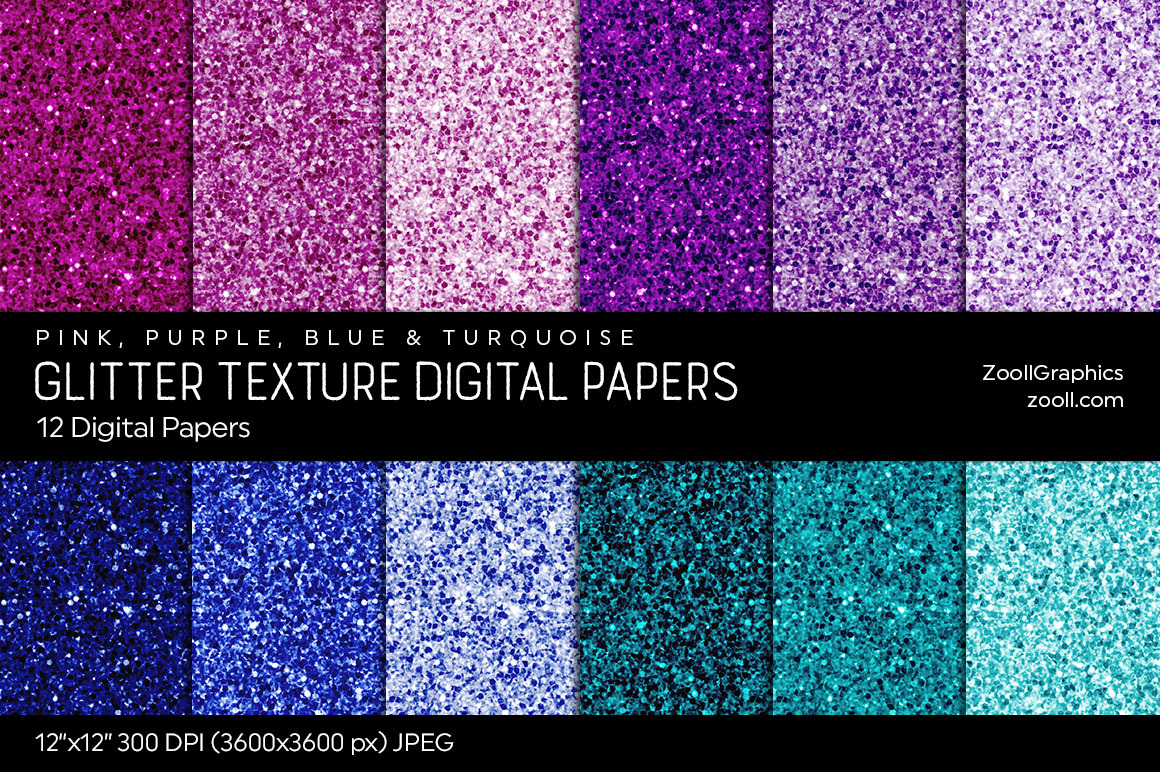Glitter Texture Digital Papers, a Texture Graphic by ZoollGraphics