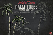 Vector Clip Art Palm Trees, an Illustration by Artistofdesign