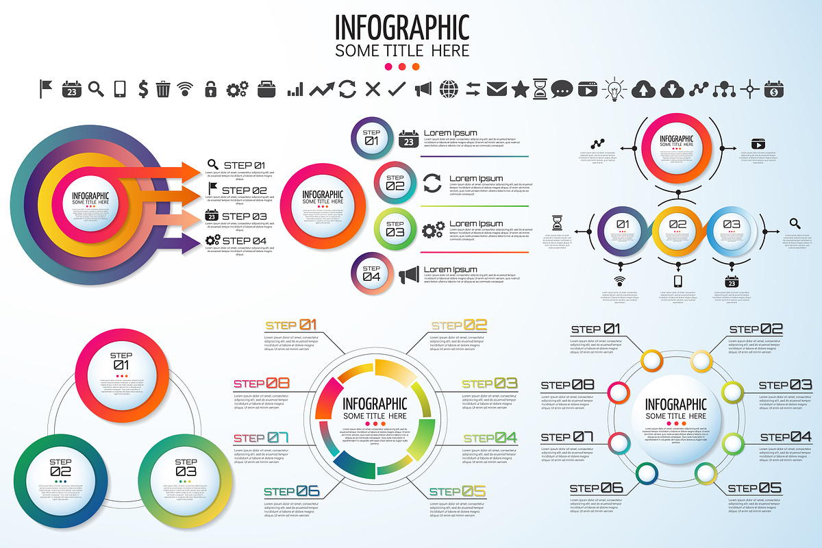 16 CIRCLE INFOGRAPHICS [AI+PSD], a Work Illustration by Toonsteb