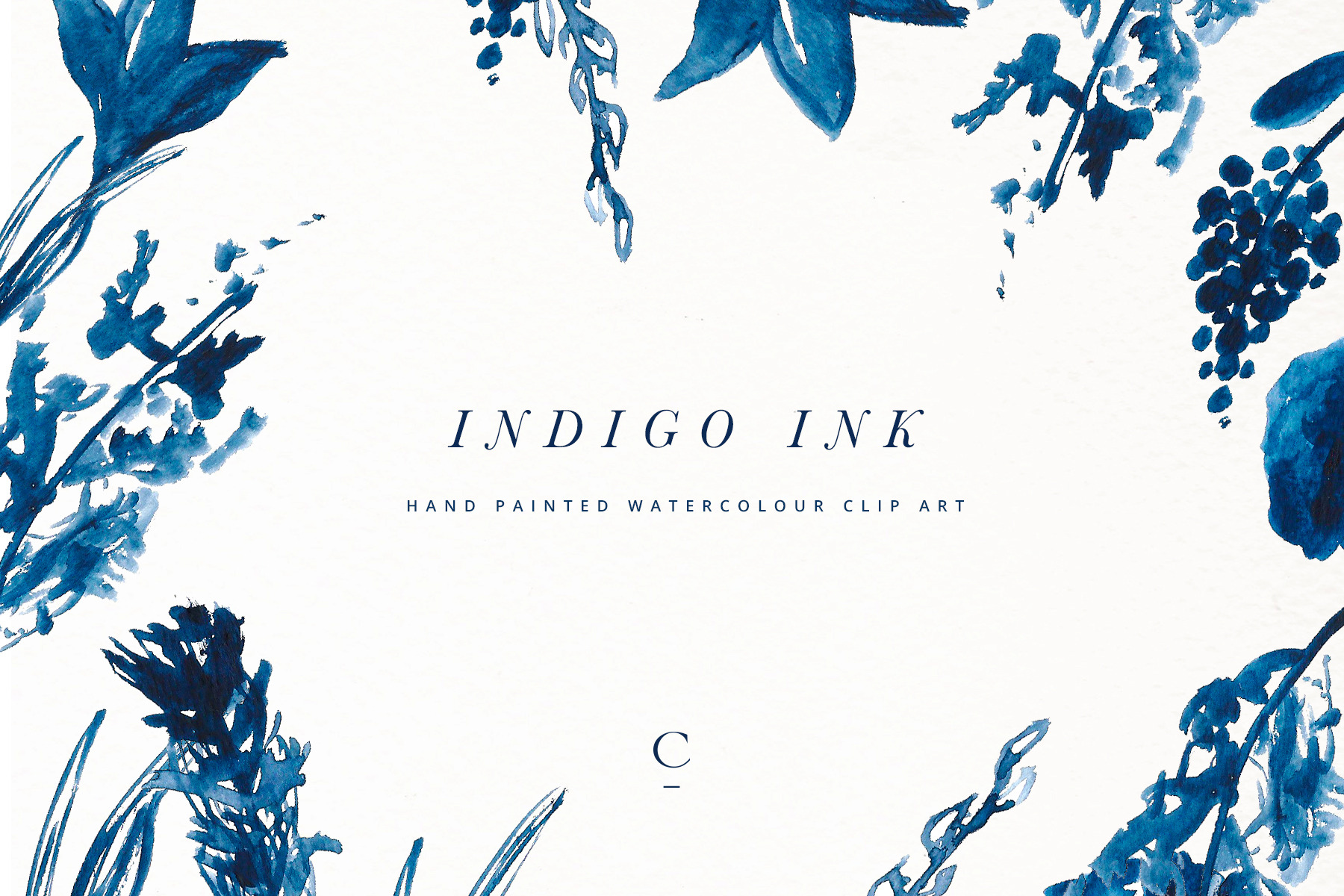Handpainted Watercolour - Indigo Ink, an Illustration by Create The Cut