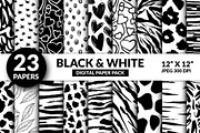 Cute Aminal Black and White Papers, a Pattern Graphic by ilonitta