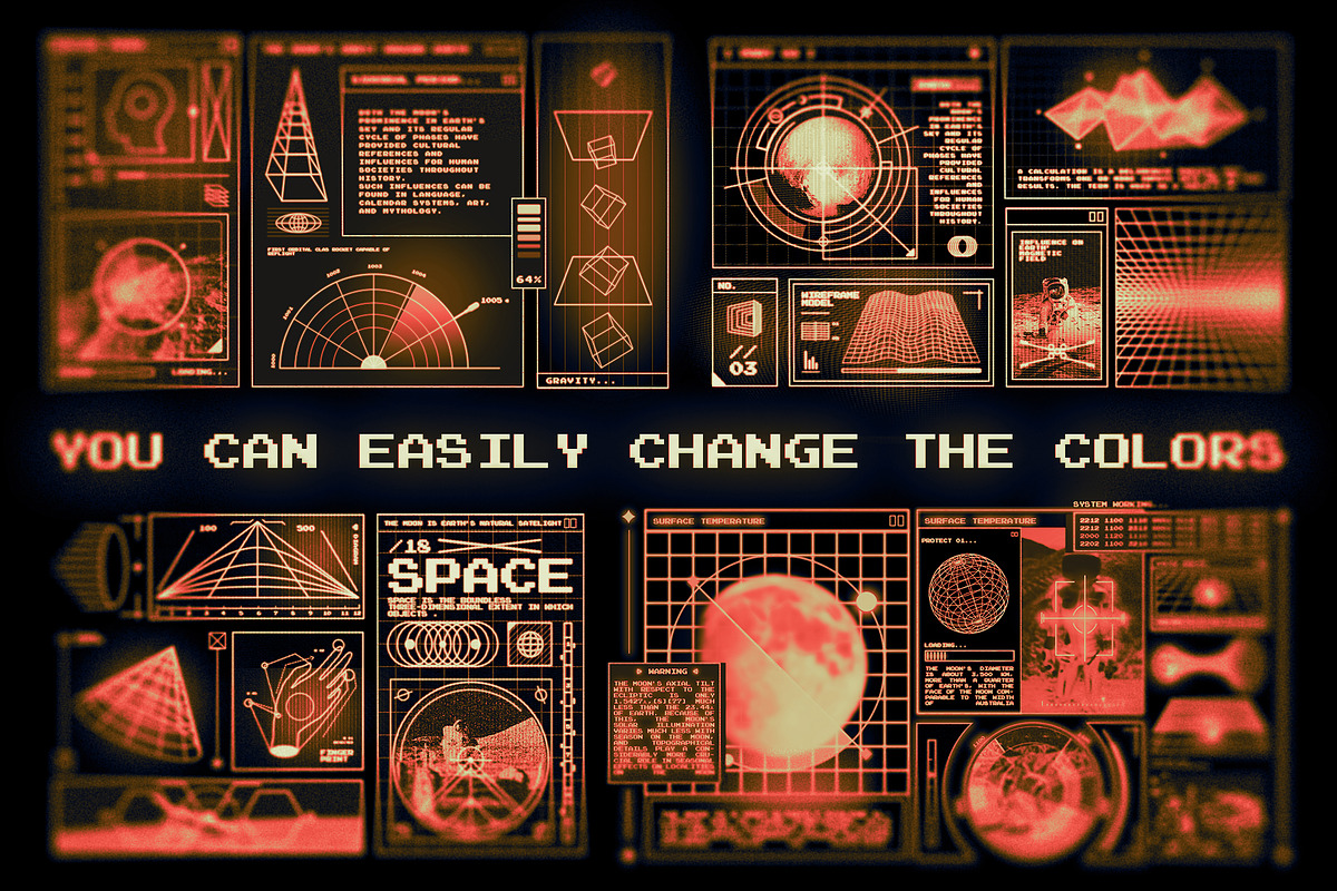 Retro Spaceship HUD, an Object Graphic by Pixflow