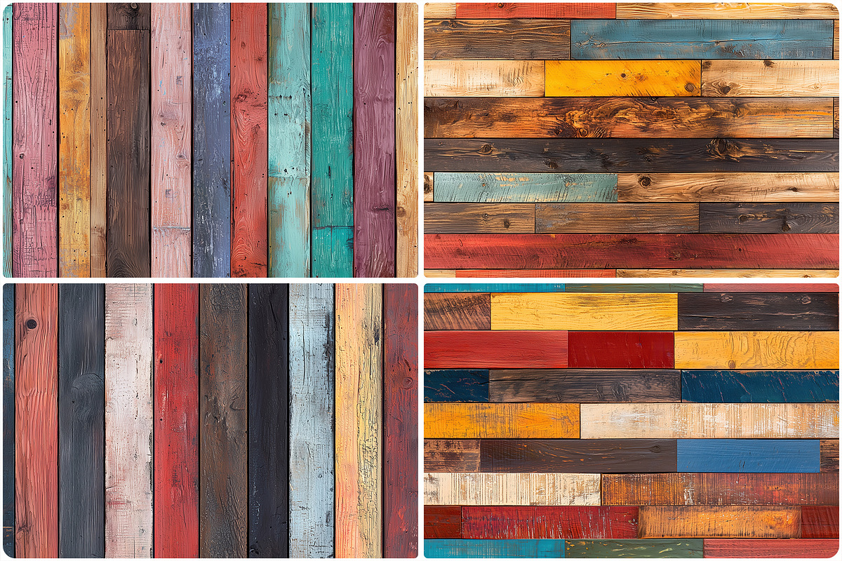 20 Multi Colored Planks Textures, a Texture Graphic by Textures ...