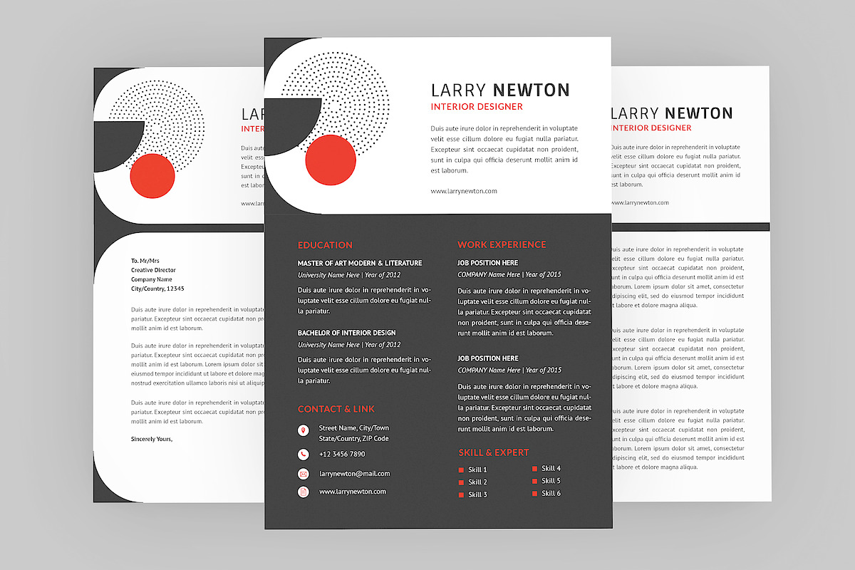 Larry Interior Resume Designer, a Resume Template by AQR Studio
