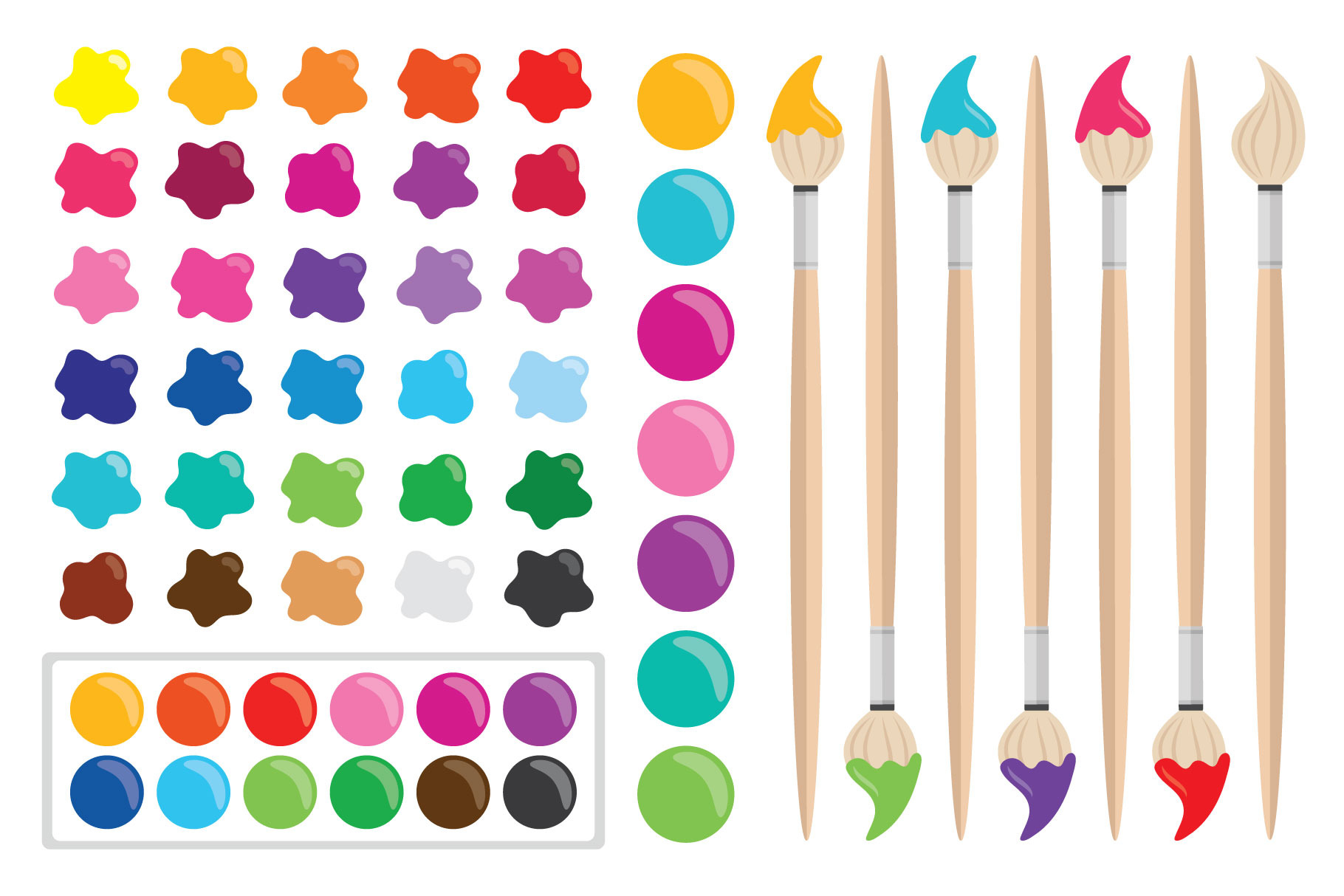 Paint Brush & Palette Set, an Object Graphic by Running With Foxes