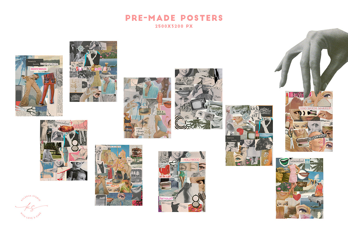 1960s Retro Collage Pack, an Object Graphic by Kaleriia