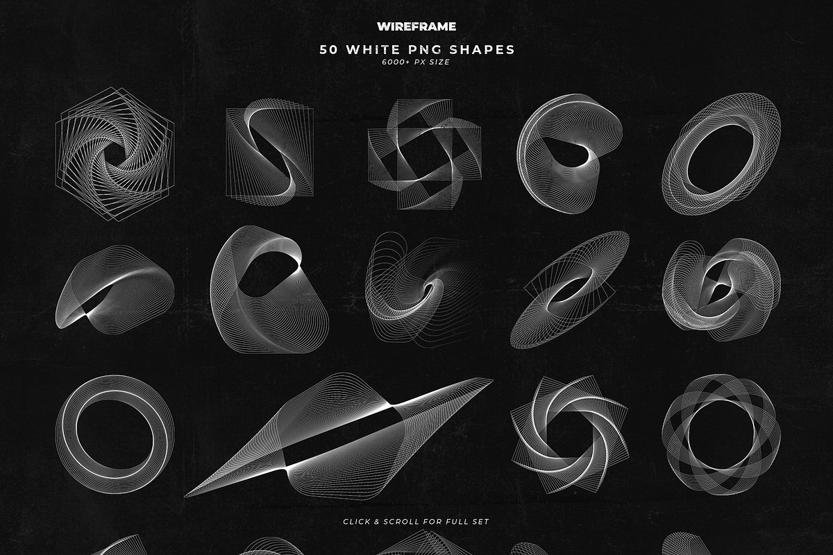 225 Wireframe Vector and PNG Elements