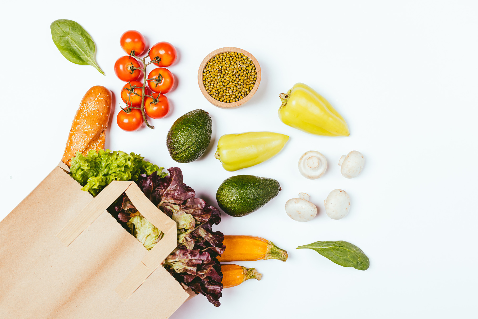 Healthy food grocery shopping concep, a Food & Drink Photo by progressman