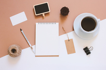 Workspace flat lay stationery mockup, a Business Photo by Nuchylee Photo