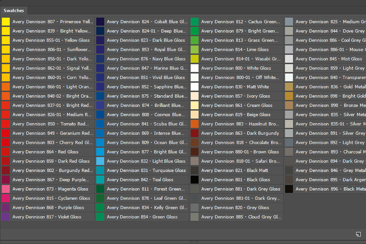 Avery Dennison Color Swatches, a Palette Add-On by hyriand