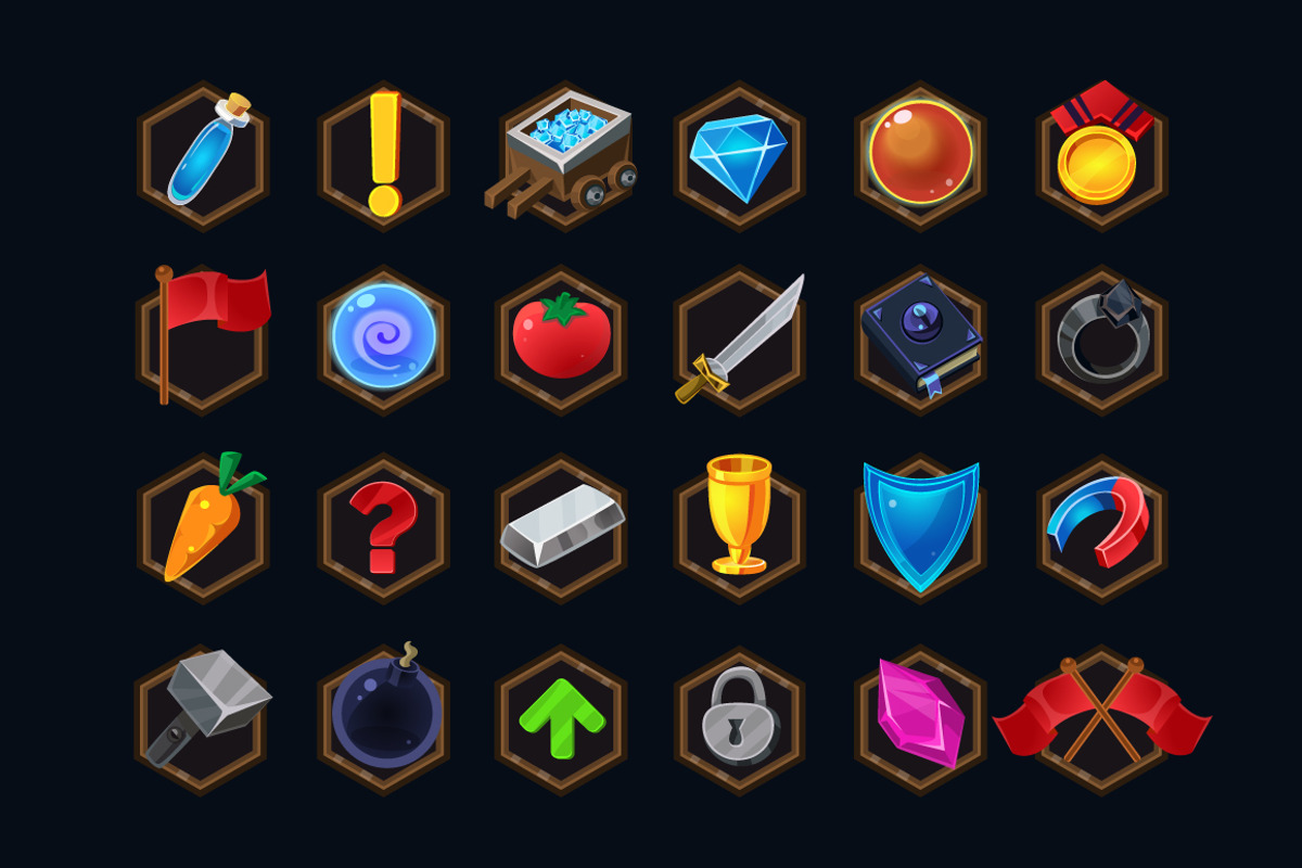 Set of 100 game icons, an Icon by A|B