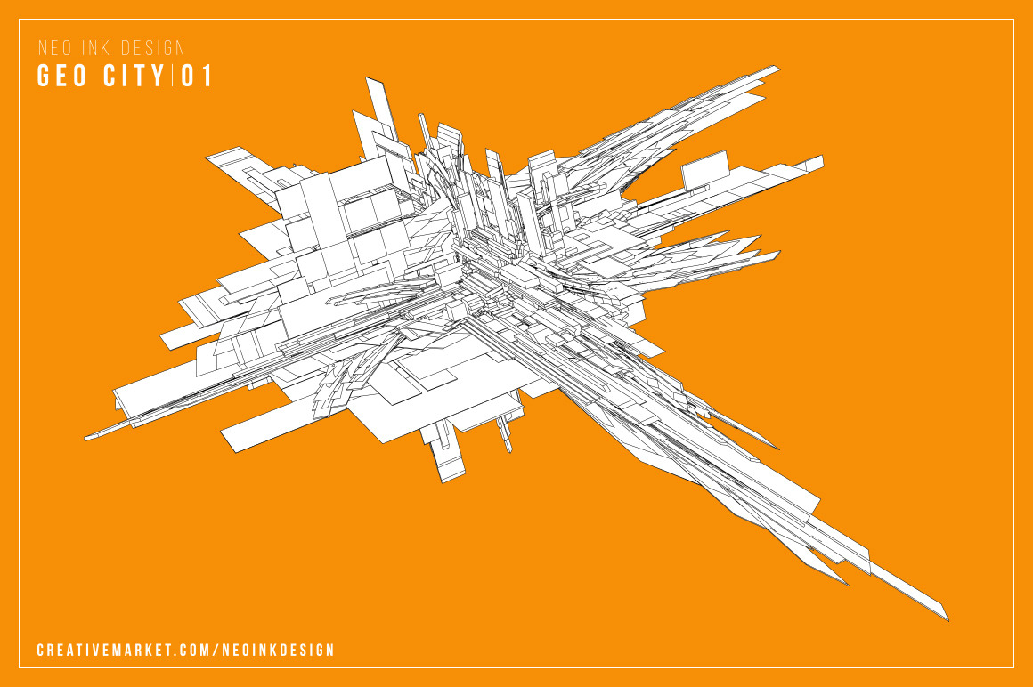 Geo City 01, an Illustration by Neo Ink Design