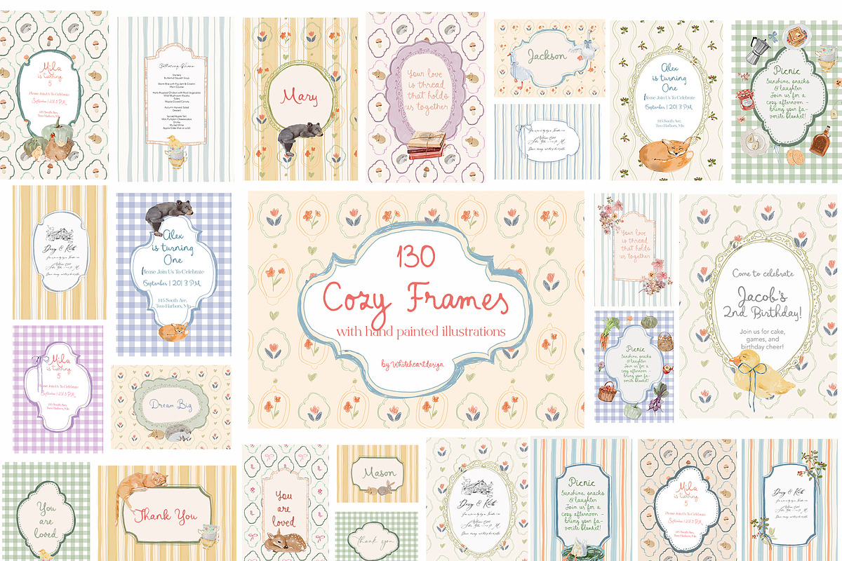 Whimsical Cottagecore Frames, a Decorative Illustration by whiteheartdesign