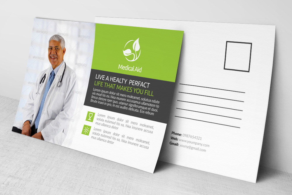 Doctor & Medical Post Cards Template, a Card Template by Psd Templates