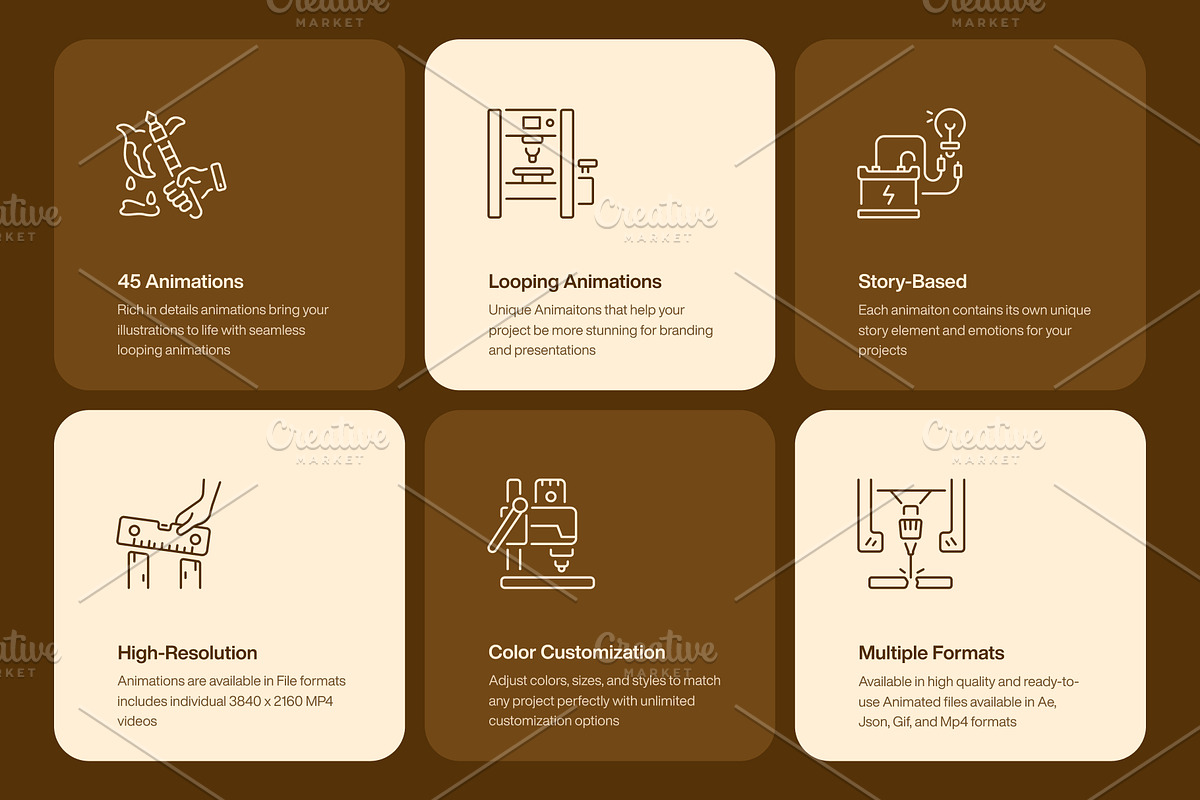 Animated Workshop Icon Art Set