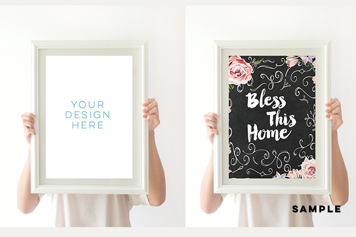 Simple wood frame mock up,, a Print Template by Sunflower Day Love