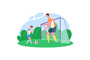 Father time with son vector, an Illustration by KitVector
