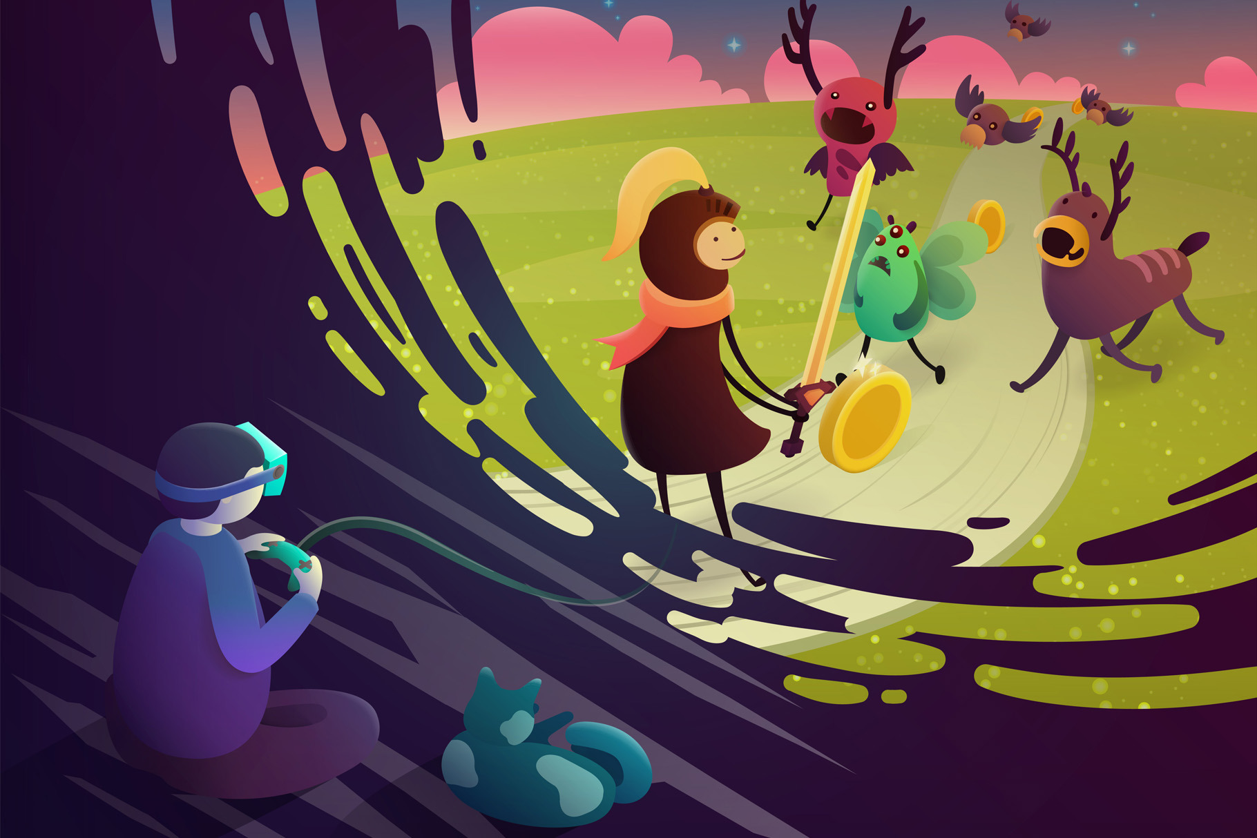 VR headset concept, a Technology Illustration by GlebTagirov