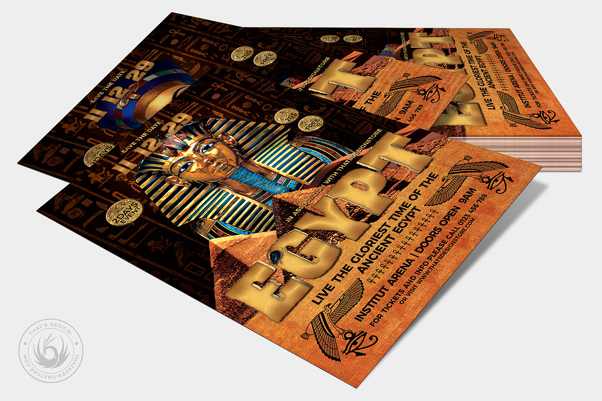 Ancient Egypt Event Flyer Template, a Flyer Template by ThatsDesign Art