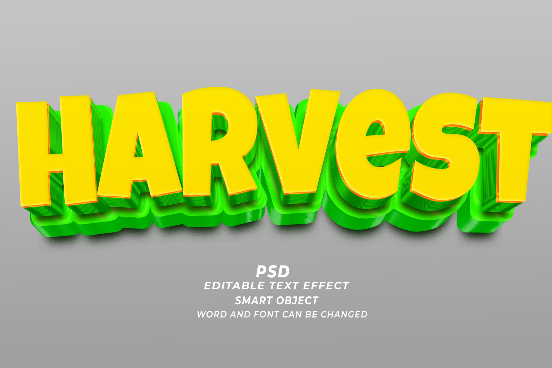 Harvest PSD 3d Editable Text Effect, a Layer Style Add-On by TrueVector