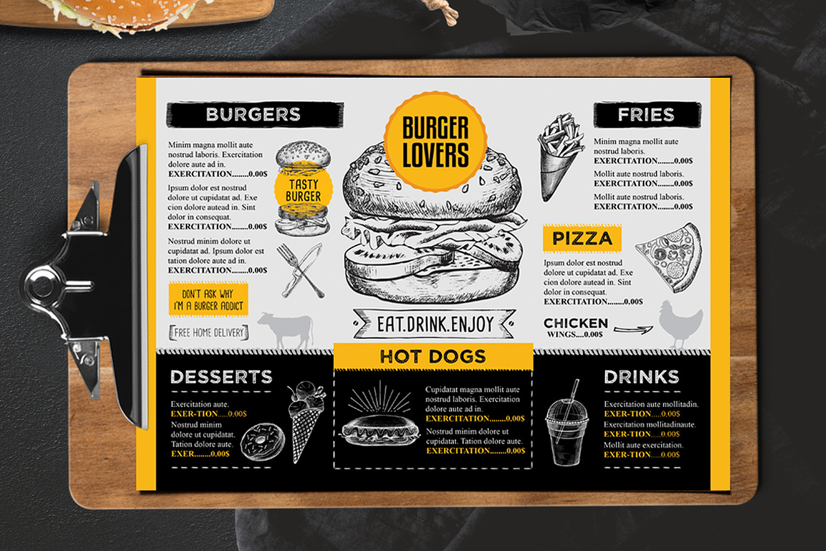 Burger Food Menu Brochure