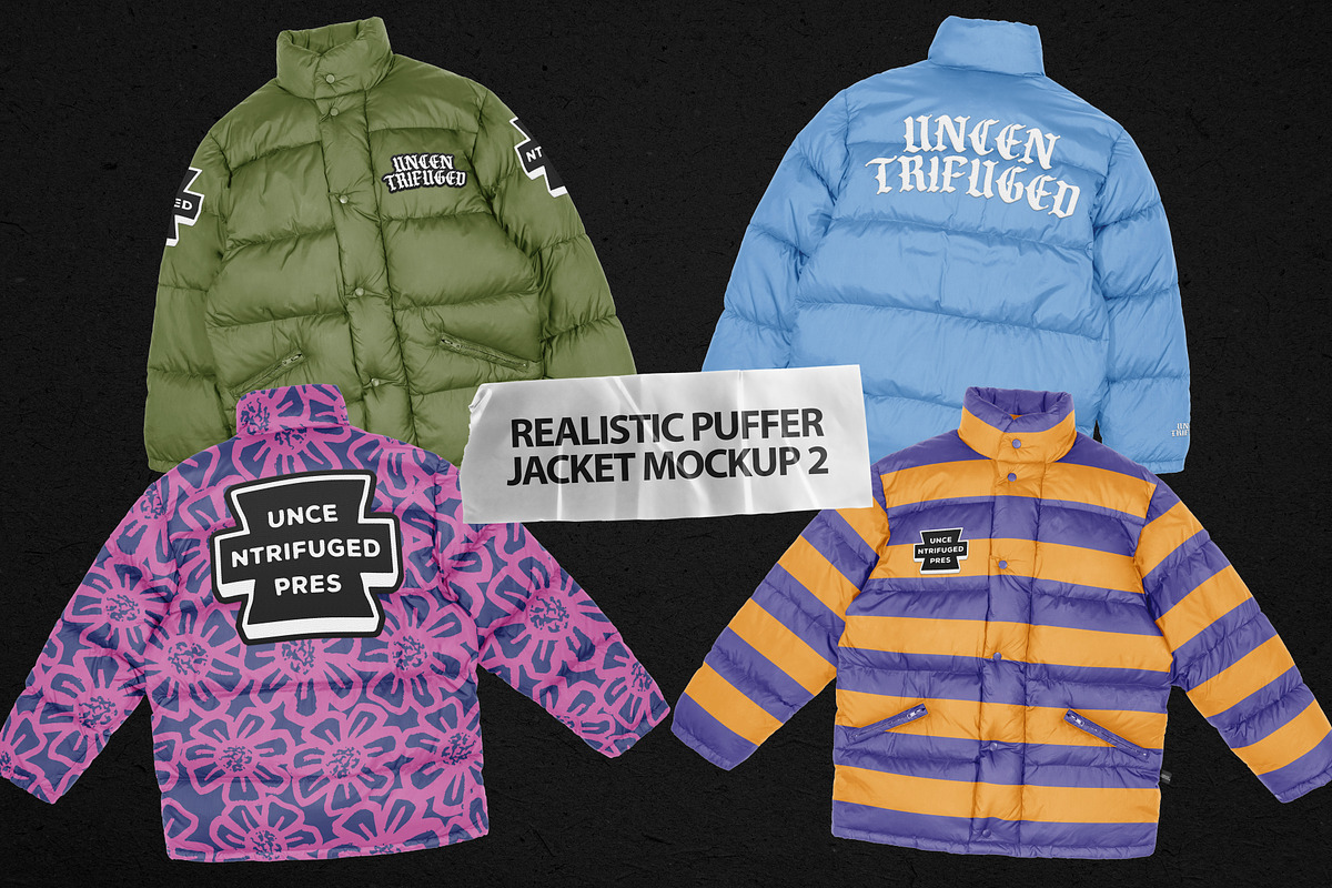 Realistic Puffer Jacket Mockup 2, an Apparel Mockup by Uncentrifuged ...