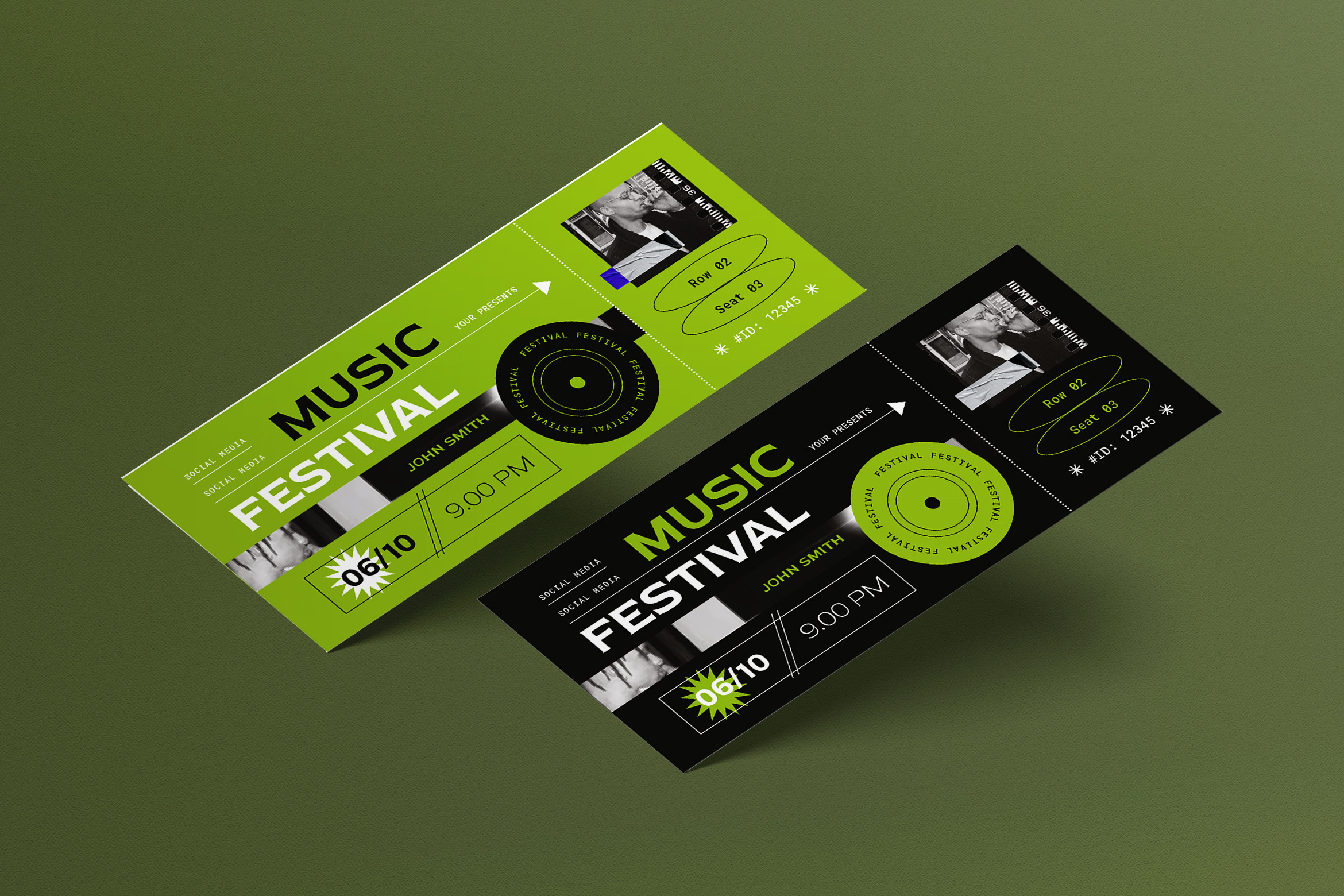 Music Festival Ticket, a Card Template by graphicook