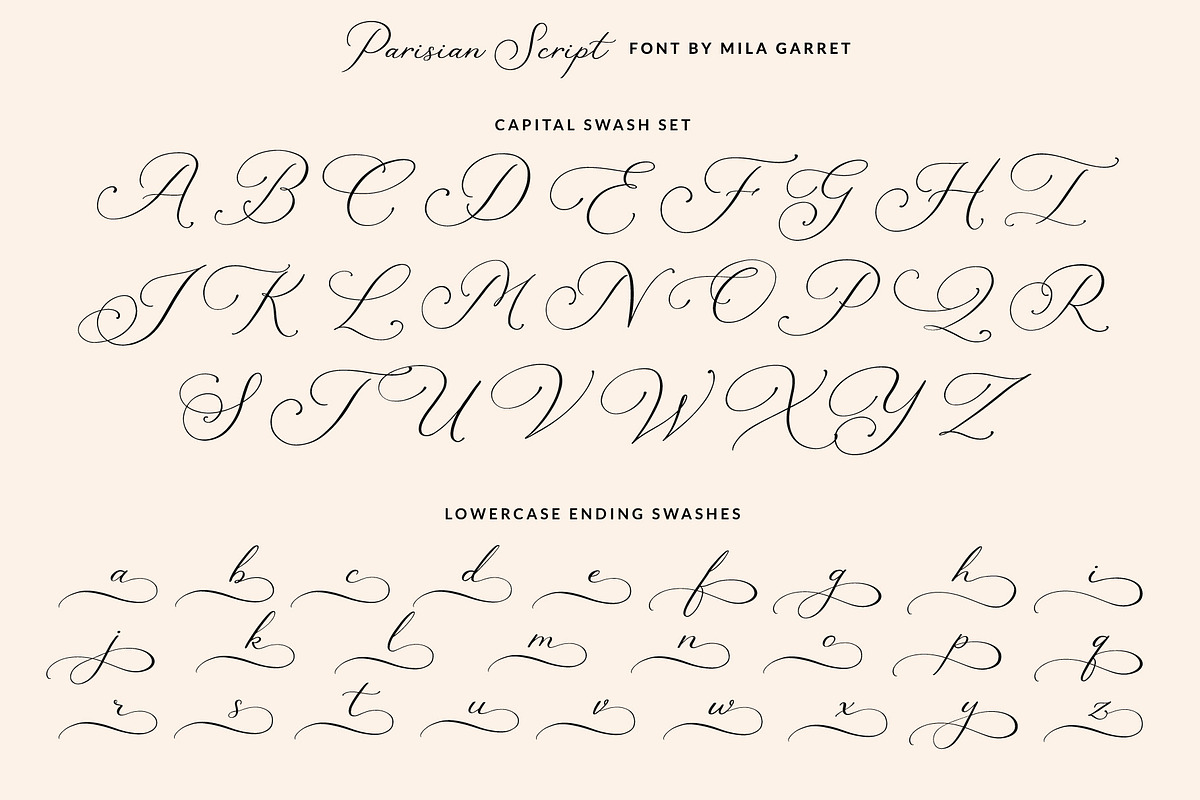Parisian Vintage Calligraphy Script, a Script Font by Mila Garret