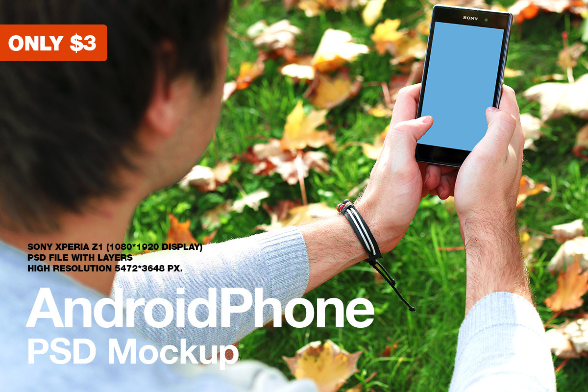 Android Phone PSD Mockup, an Android Mockup by StartMockups.com