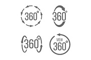 360 degrees view related sign set., a Technology Illustration by HAPPY ...