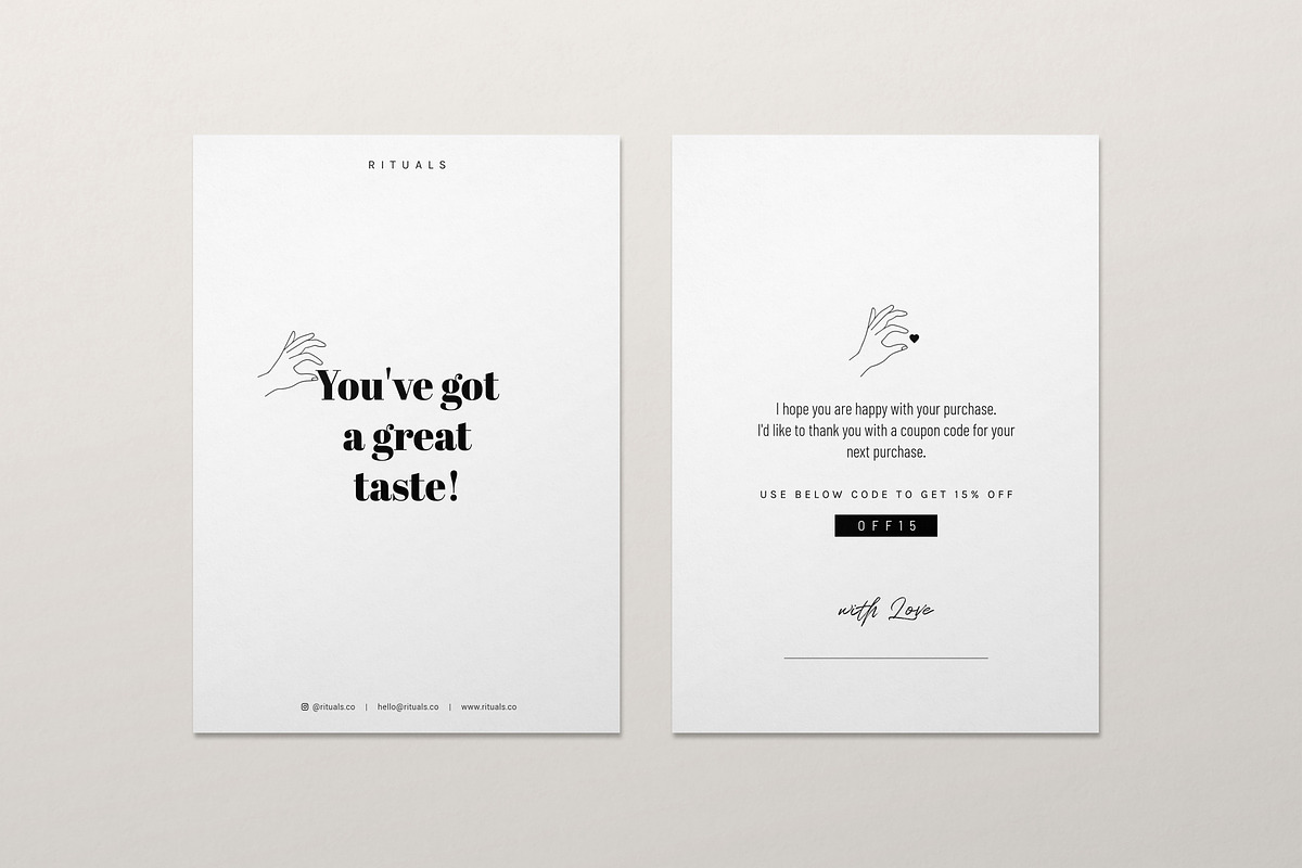 Printable 'Thank You' Card Bundle, a Card Template by Nonola
