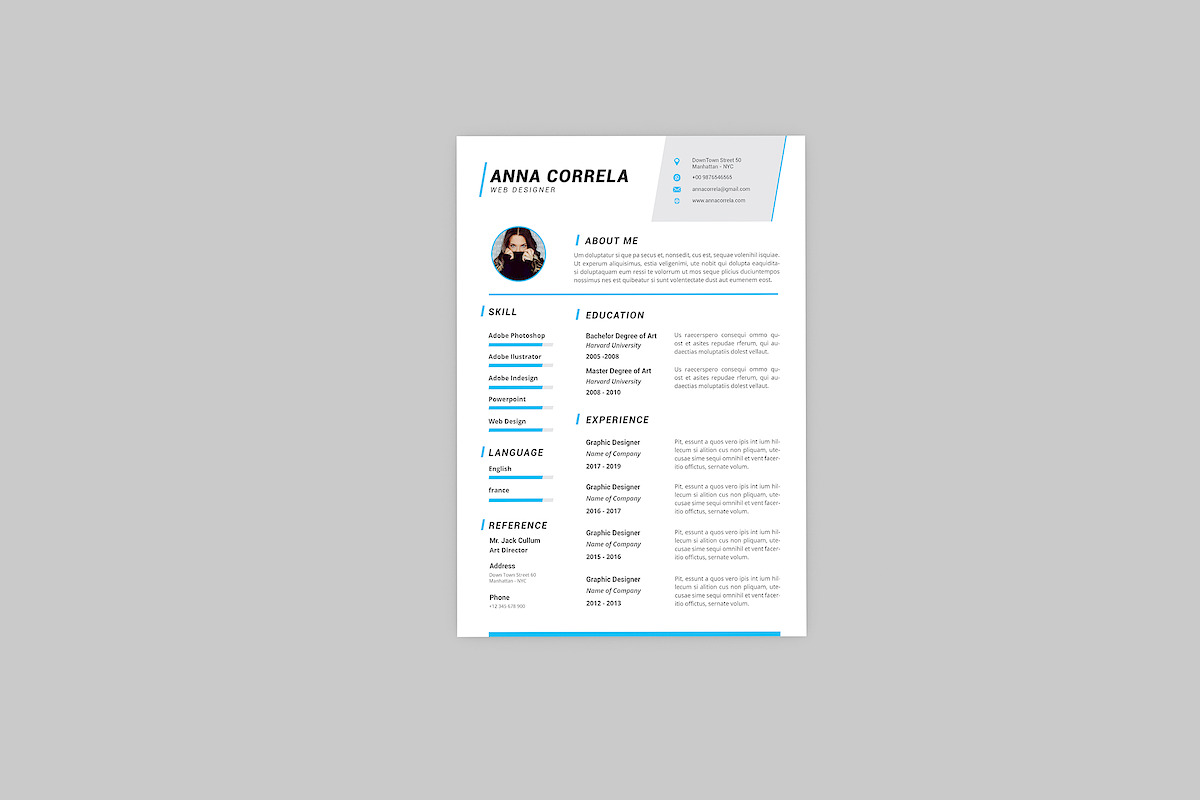 Anna Web Resume Designer, a Resume Template by AQR Studio