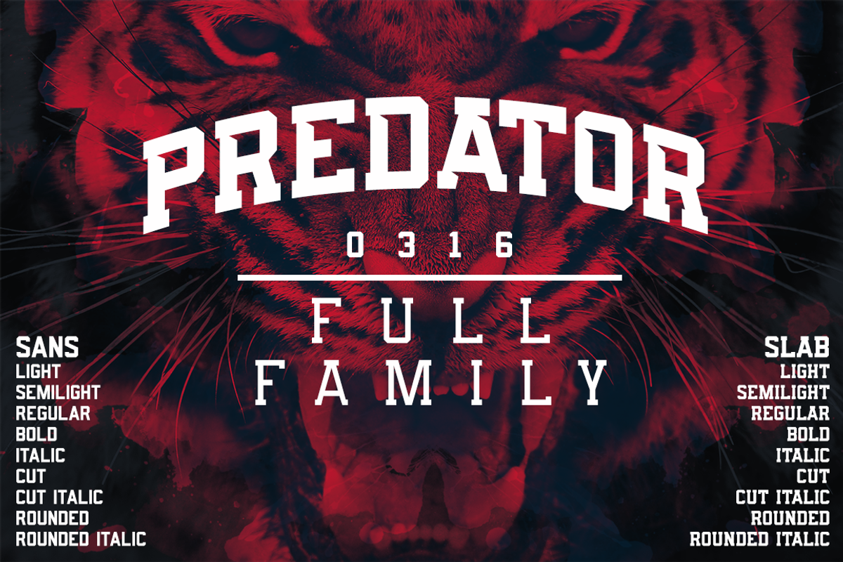 Predator 0316 - Full Family, a Sans Serif Font by American Eargle